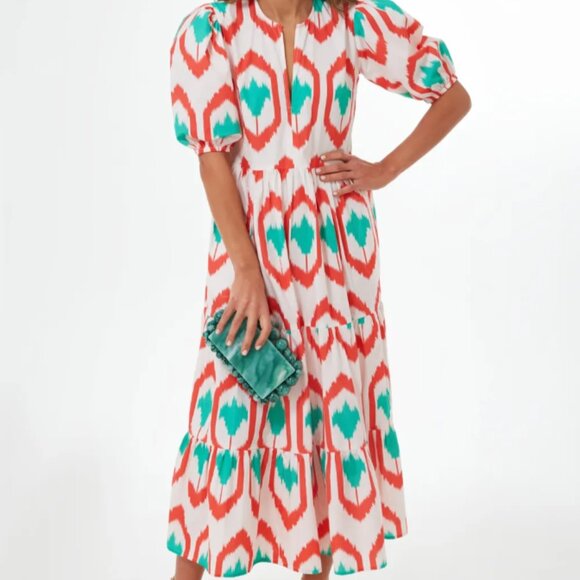 Oliphant | Dresses | Oliphant Coral Odisha Puff Sleeve Maxi Dress Large ...